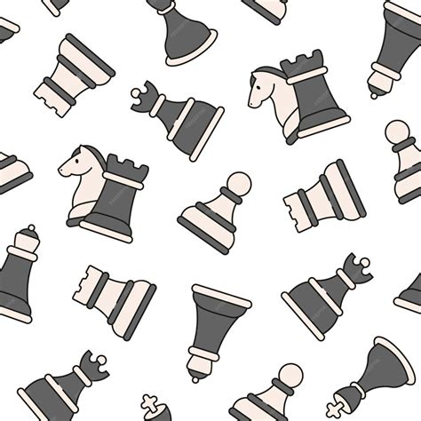 Premium Vector Chess Pieces Seamless Pattern