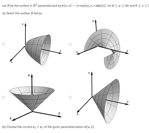 solved let s be the surface in rº parameterized by r u v
