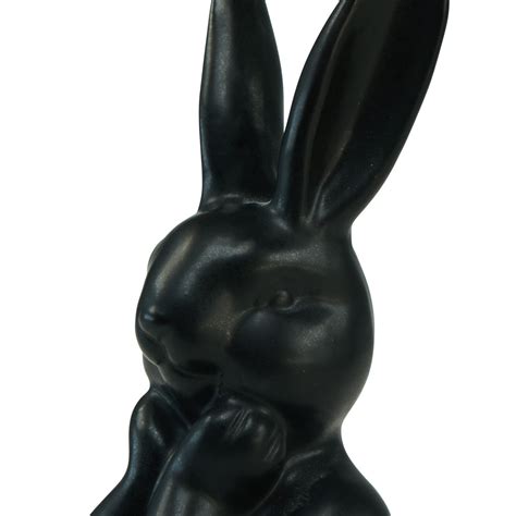 Uk Rabbit Thinking Rabbit Bust Black 7×6×15cm