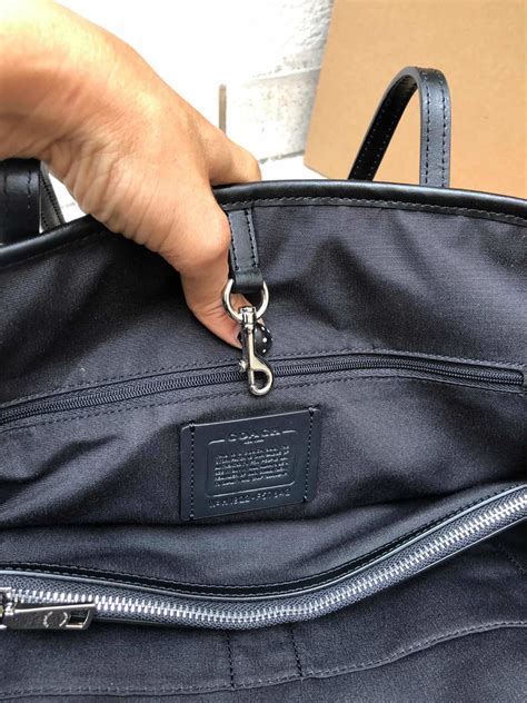 Bolsa Coach 100original Grande Piel Negra Línea Tote Cierre 3099