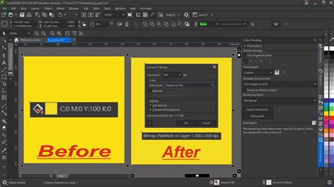 Re Coreldraw 2019 Color Mode And Big Rectangle Problem