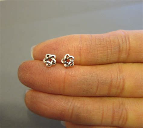 Sterling Silver Celtic Knot Stud Earrings Knot Earrings Etsy