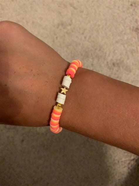 Neon Sunset Etsy Clay Bracelet Clay Bead Necklace Homemade Bracelets