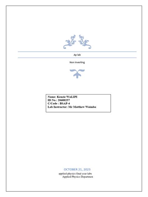 non inverting lab pdf amplifier operational amplifier
