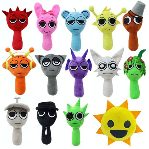 ตุ๊กตาตุ๊กตาหนานุ่ม Sprunki เกมสยองขวัญการ์ตูน Wenda สีเทา Oren Raddy