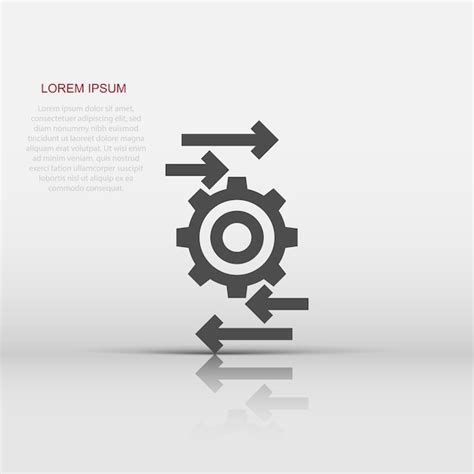 Premium Vector Process Icon In Flat Style Arrow And Gear Vector