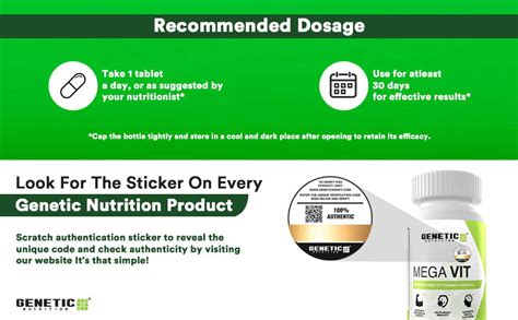 Mega Vit Multivitamin Supplement Tablets For Daily Nutrients Genetic