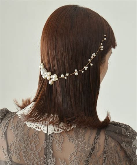 パール ボタニカル シンプル ヘッドドレス 結婚式 お呼ばれ オケージョン（その他ヘアアクセサリー）｜kana（カナ）のファッション通販