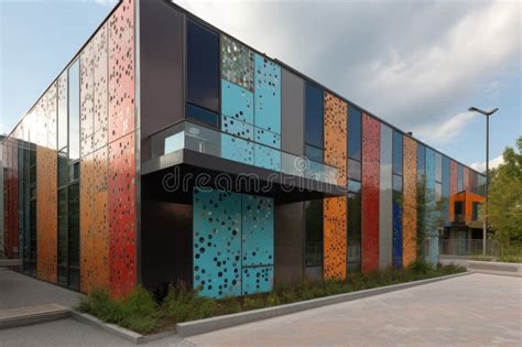 A Mix Of Different Materials And Colors On A Modern Building Stock