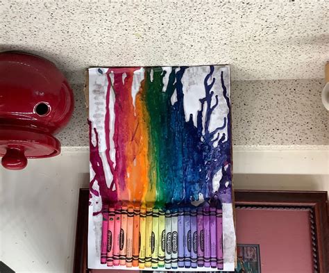 Melted Rainbow Crayon Art 5 Steps Instructables