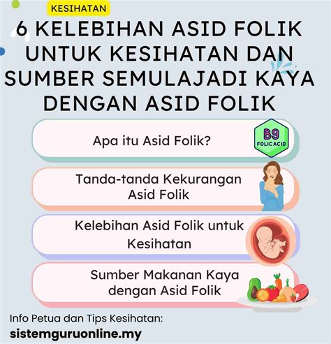 6 Kelebihan Asid Folik Untuk Kesihatan Dan Sumber Makanan Kaya Dengan