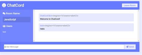 Security Fix For Stored Xss On Chatcord Huntrdev By Huntr Helper · Pull Request 18