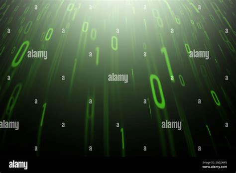 Abstract Green Binary Code On A Black Background Green Lines Of Binary