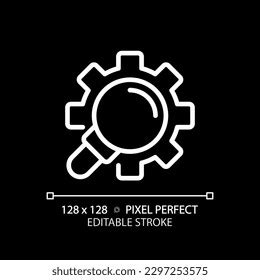 Extended Search Pixel Perfect White Linear Stock Vector Royalty Free