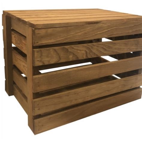 Large Wood Rustic Crate With Lid Stained With Our Signature Method Made