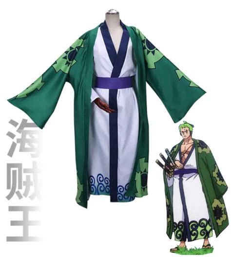 Anime Role Wano Country Arc Roronoa Zoro Kimono Outfit Cosplay Costume