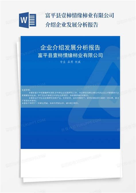 富平县壹柿情缘柿业有限公司介绍企业发展分析报告 Word模板下载编号ldypovdx熊猫办公