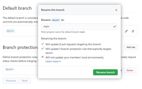 Change Master Branch Name To Main Issue Dequelabs Cauldron