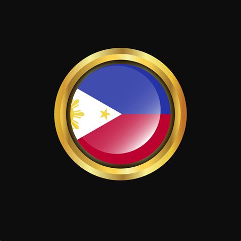 Phillipines Flag Golden Button 14215396 Vector Art At Vecteezy