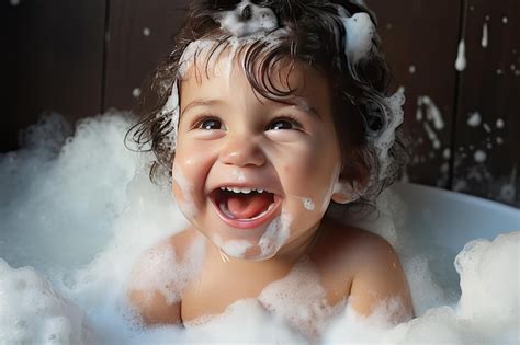 Premium Photo Closeup Photo Of A Happy Little Boy In Bath Little Boy