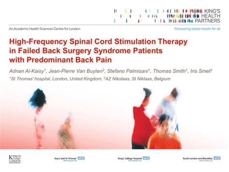 High Frequency Spinal Cord Stimulation Therapy In Failed Back