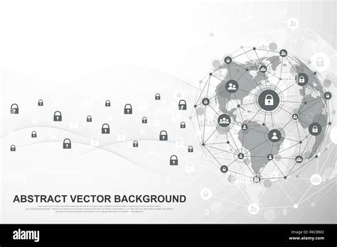 Global Network Connection Background Cyber Security Concept Global