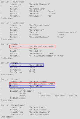 UsuarioDebian Configuración manual de xorg conf