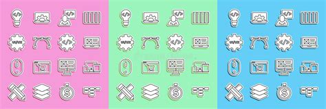 Set Web Development Bezier Curve And Graphic Design And Monitor Mobile Tablet On Seamless