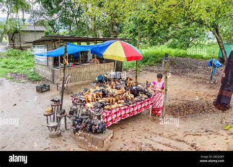 Souvenir Stall And Stallholder At The Entrance To Kaziranga National