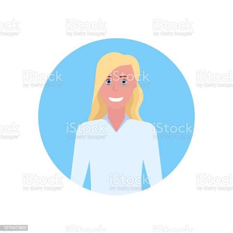 사업가 얼굴 아바타 비즈니스 여자 사무실 노동자 여성 만화 캐릭터 초상화 플랫 절연 개념에 대한 스톡 벡터 아트 및 기타 이미지