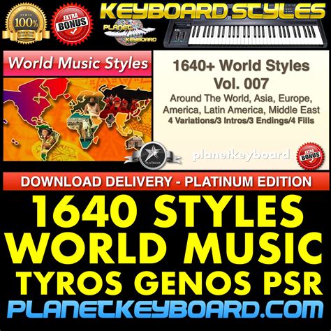 Styles für das YAMAHA Genos Tyros PSR SX 1640 World Music Styles für