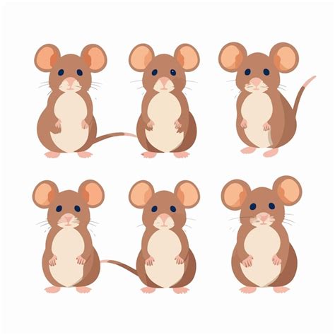 Premium Vector Charming Mouse Illustrations Displaying Their Curious
