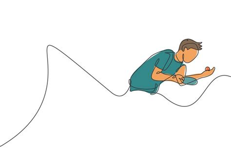 Premium Vector One Single Line Drawing Of Young Energetic Man Table