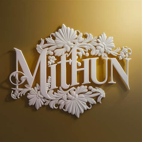 Premium Vector A Stunning 3d Typography Design Of The Name Mithun