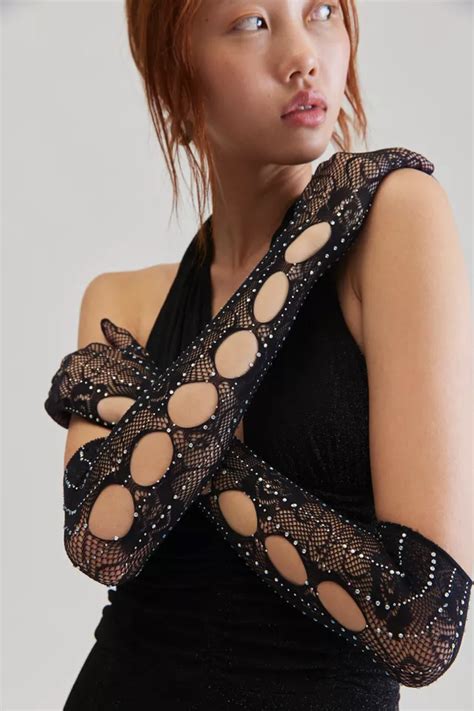 Rhinestone Lace Opera Glove Urban Outfitters Canada