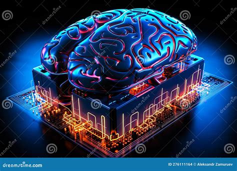 Ai Chipset With Human Brain On Computer Circuit Board Artificial Intelligence Data Mining And