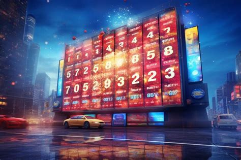 Premium Photo Digital Billboard Displaying Current Lottery Generative Ai