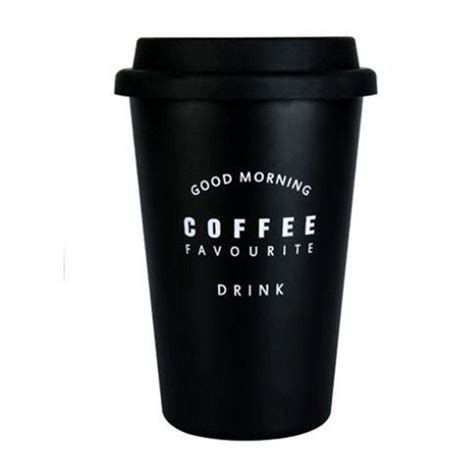 Reusable Ceramic Travel Mugs Silicone Lid Bone Chi Grandado