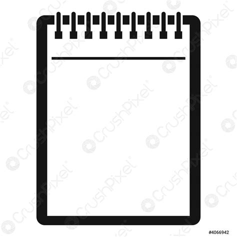 Blank Spiral Notepad Icon Simple Stock Vector 4066942 Crushpixel