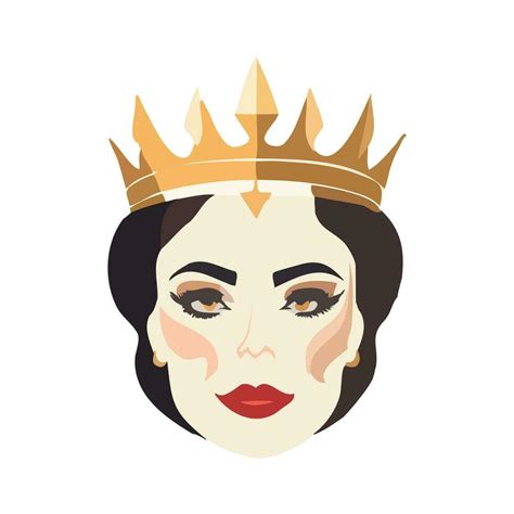 Portrait Of Queen Wearing Crown Vector Illustration 25692258 Vector Art