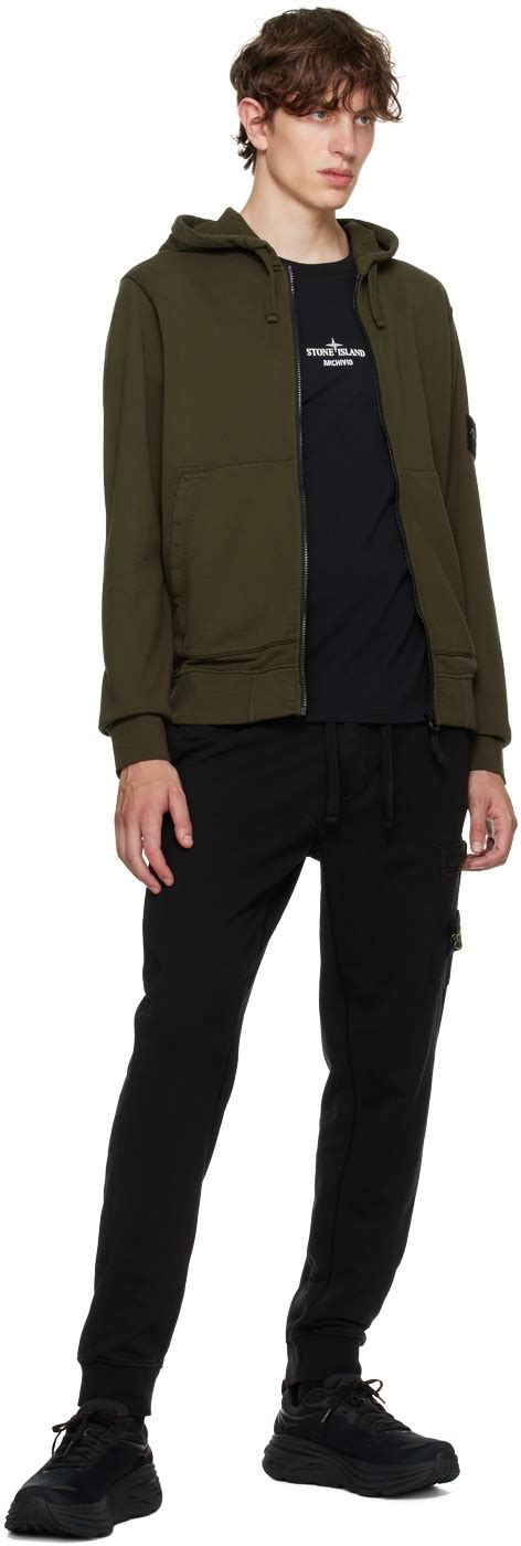 Stone Island Khaki Zip Hoodie Stone Island