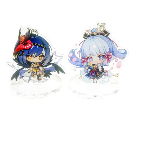 2pcs Cute Anime Game Genshin Impact Acrylic Figure Kamisato Ayaka Kujou