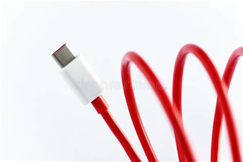 Close Up Of Red Usb Type C Cable Stock Photo Image Of Charging Digital