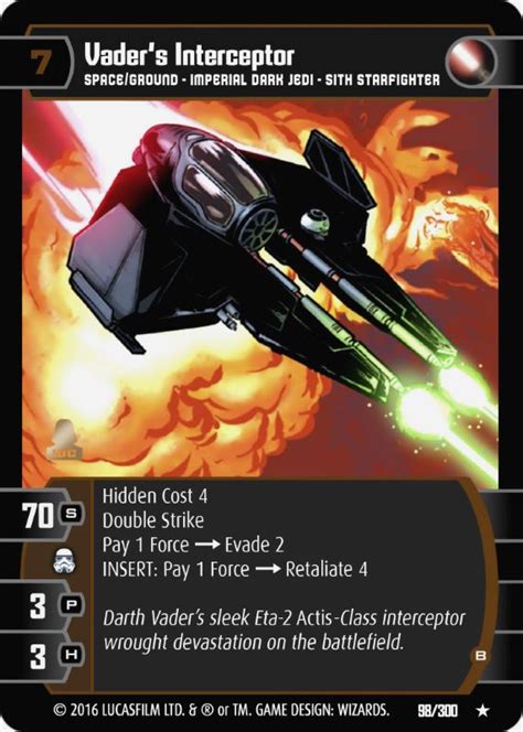 Vaders Interceptor B Card Star Wars Trading Card Game