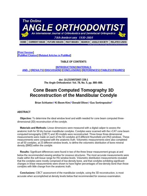 3d Reconstruction Of Condyle Pdf Ct Scan Science And Mathematics