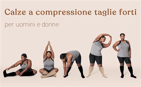Calze Compressione Graduata Donna Uomo Calzini Taglie Forti Obesi