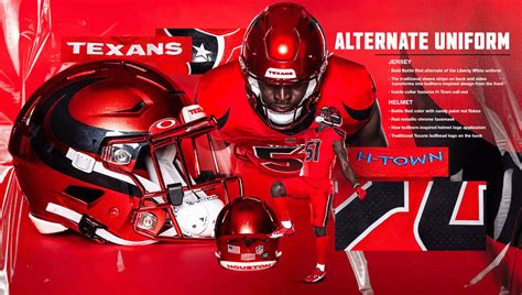 Houston Texans To Debut “battle Red” Uniform Sunday Night Vs Detroit