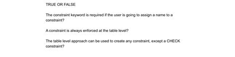 Solved The Constraint Keyword Is Required If The User Is