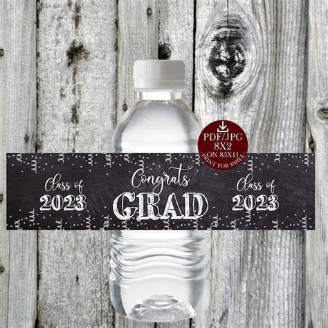 Graduation Water Bottle Labels Svg Etsy
