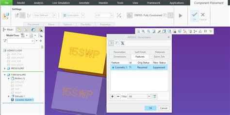 Solved Hiding Cosmetic Sketch At Assembly Level Ptc Community